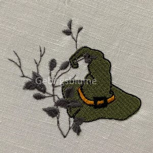 Halloween Witch Hat Machine Embroidery Design Size H2.66w3.23 Halloween ...