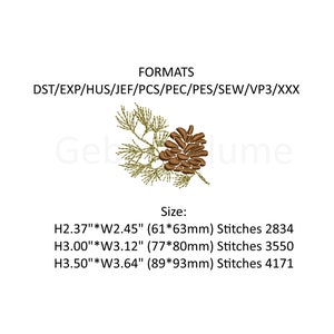 Pine Cone Embroidery Design Instant Download Digital File Machine ...
