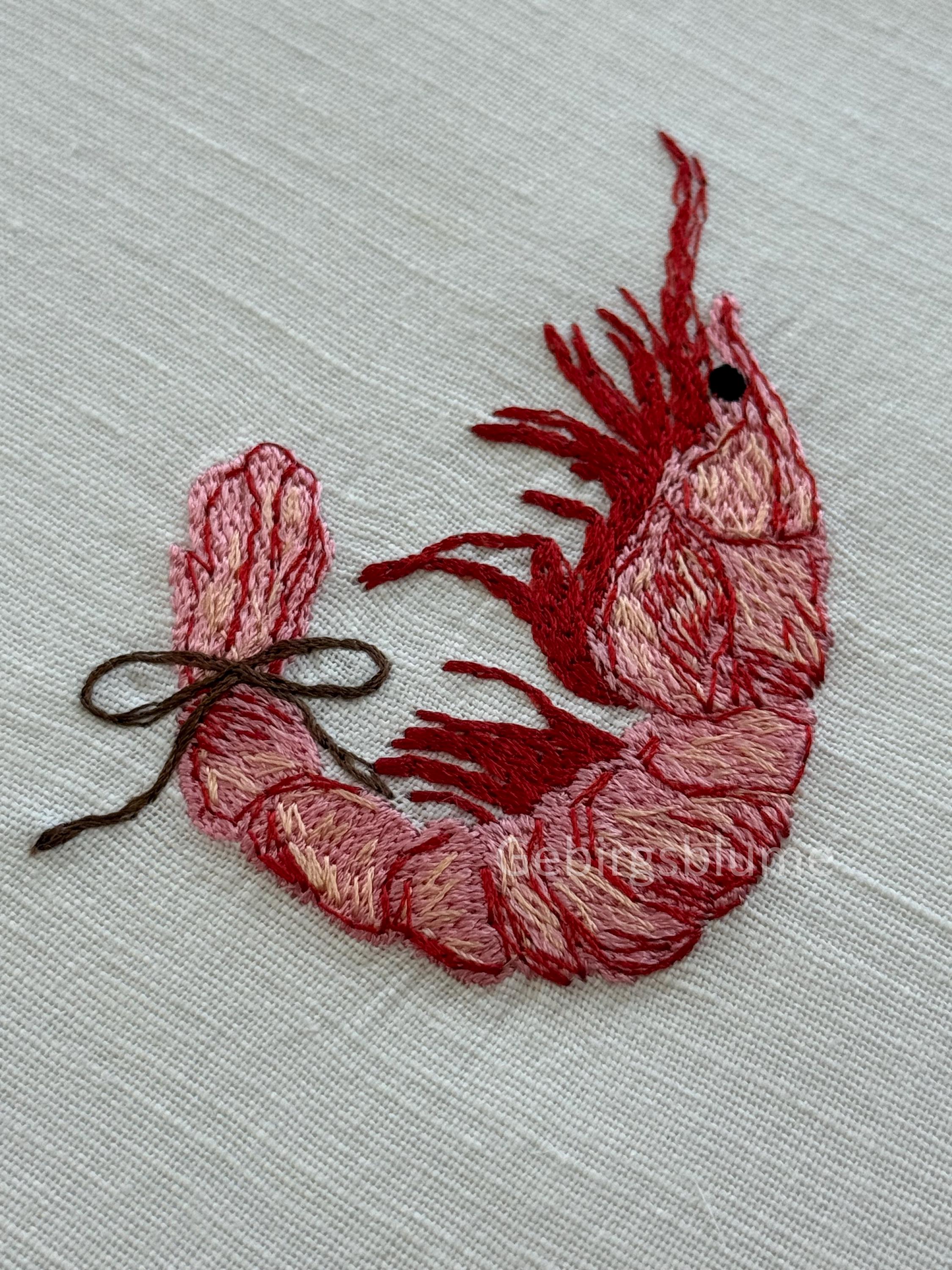 Shrimp Machine Embroidery Design Size H3.52*w2.33in - Etsy