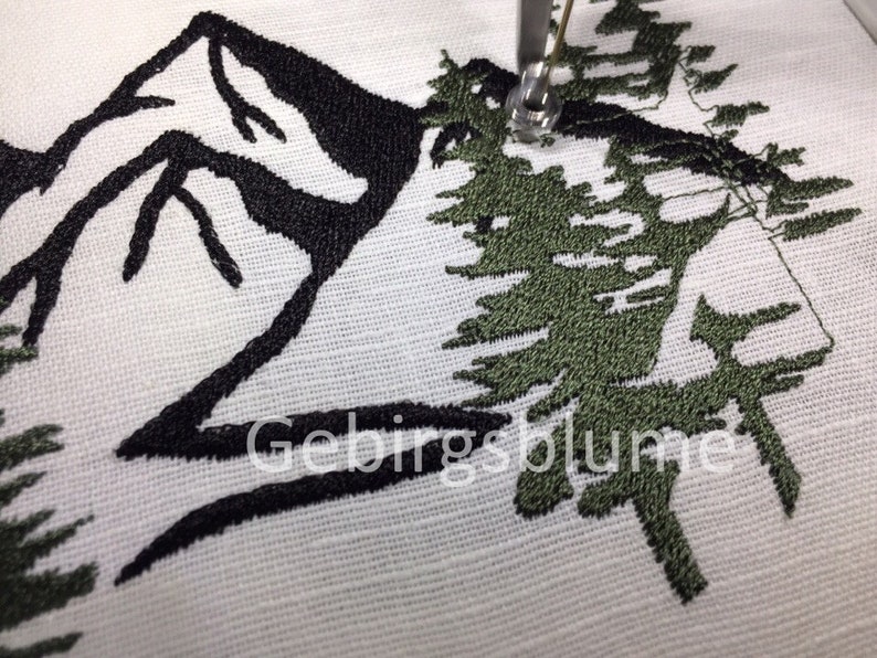Forest Embroidery Mountains Embroidery Designs Instant - Etsy