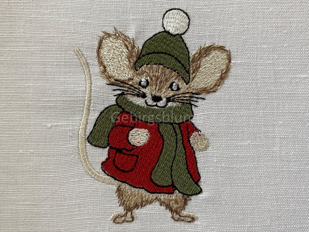 Mouse Machine Embroidery Design Size H3.56*w2.61" - Etsy