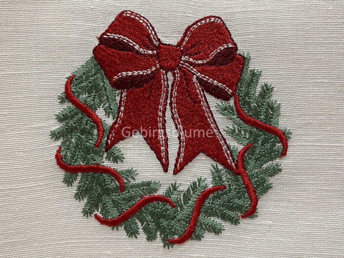 Wreath Machine Embroidery Design ONE Size H3.51"*w3.43in - Etsy
