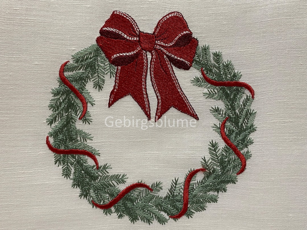 Wreath Machine Embroidery Design ONE Size H6.01"*w5.67in - Etsy