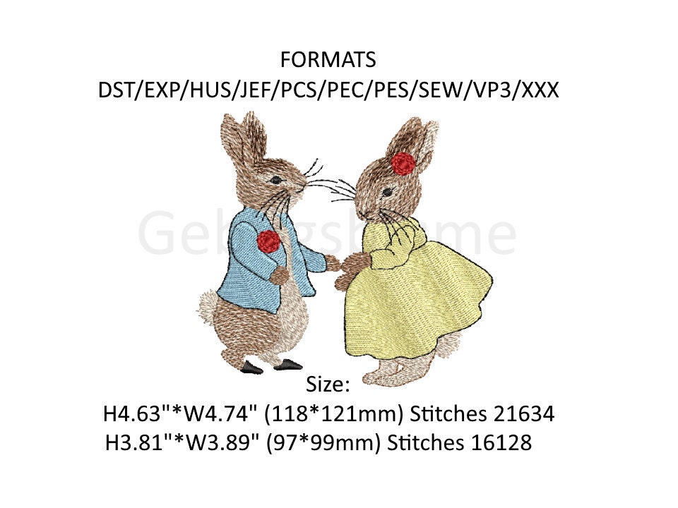 Peter Rabbit Embroidery Design Instant Download - Etsy Canada