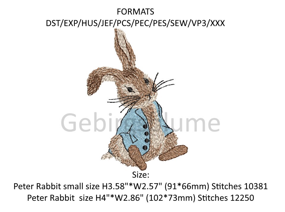 Peter Rabbit Embroidery Design Digital Download Beatrix Potter - Etsy ...