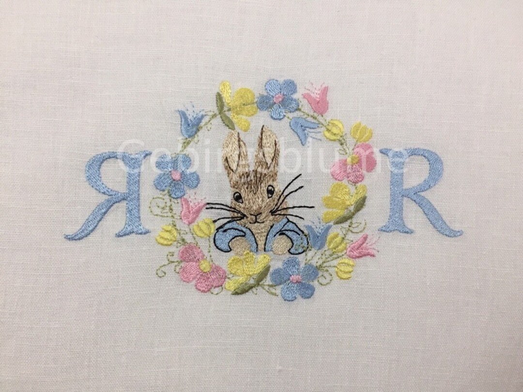Bunny Embroidery Design Peter Rabbit Embroidery Monogram Font Machine ...