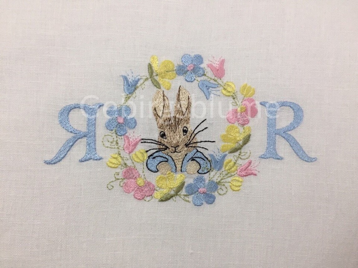 Bunny Embroidery Design Peter Rabbit Embroidery Monogram Font - Etsy