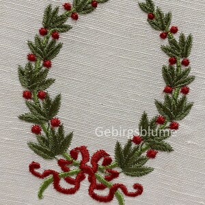 Wreath Embroidery Design Christmas Monogram Instant Download Digital ...