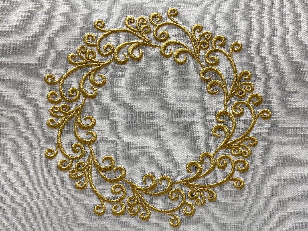 Wreath Machine Embroidery Design Size H6.02*w5.94in - Etsy