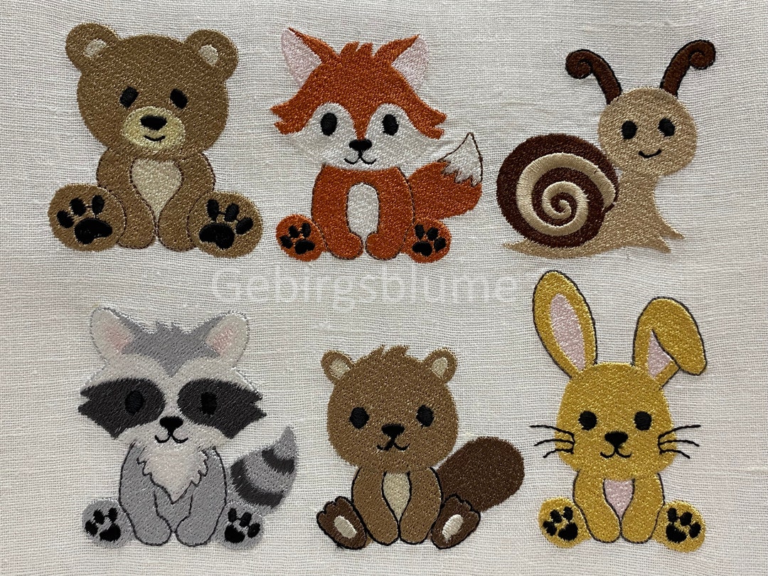 Woodland Baby Animals Embroidery Design 6 Machine Embroidery Design - Etsy