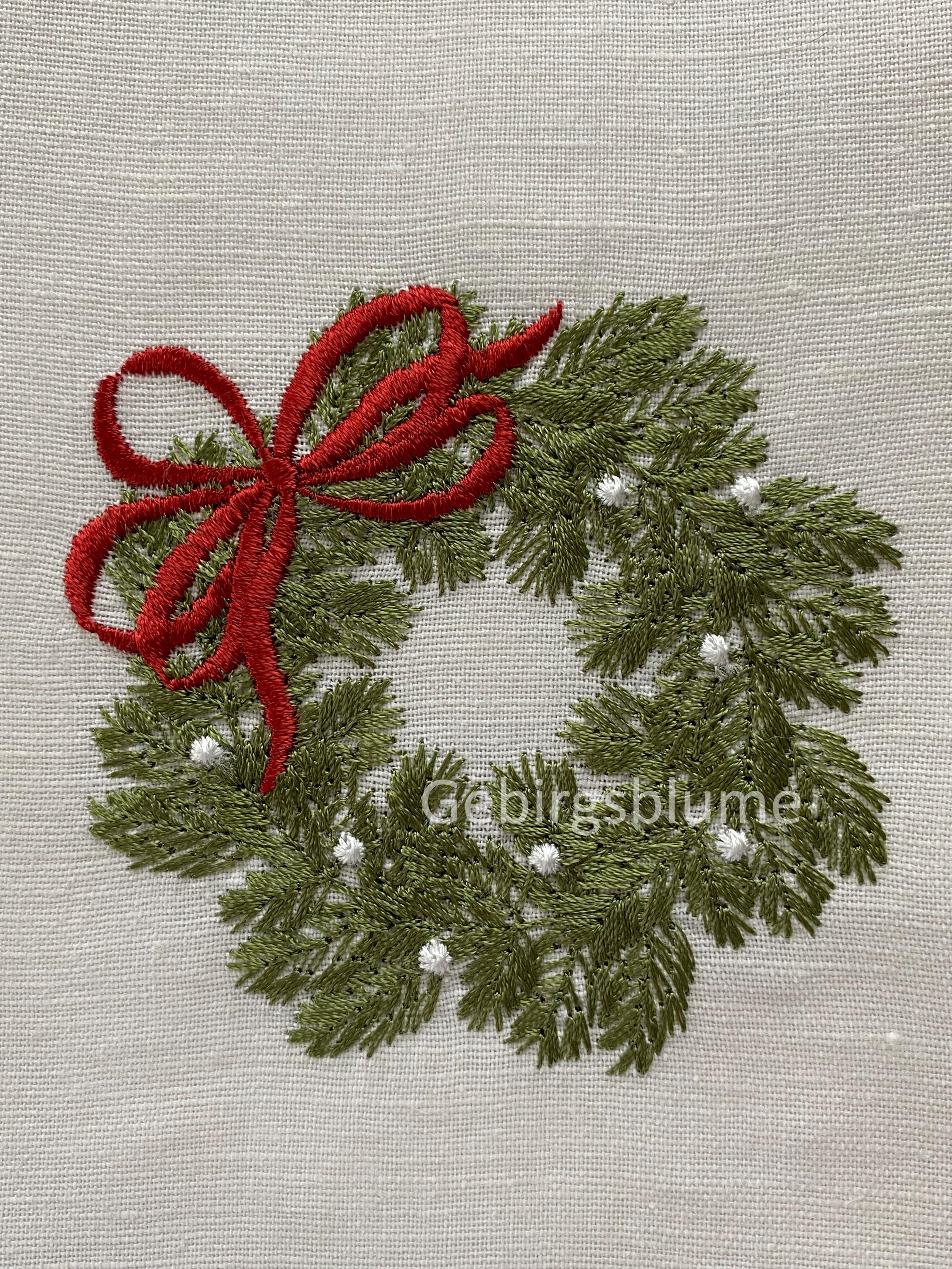 Wreath Machine Embroidery Design ONE Size H3.55"*w3.65in - Etsy