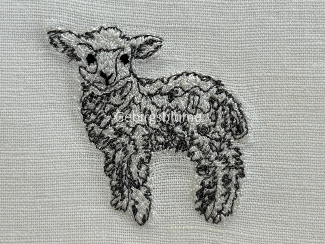 Lamb Machine Embroidery Design Size H1.97*w1.89in - Etsy