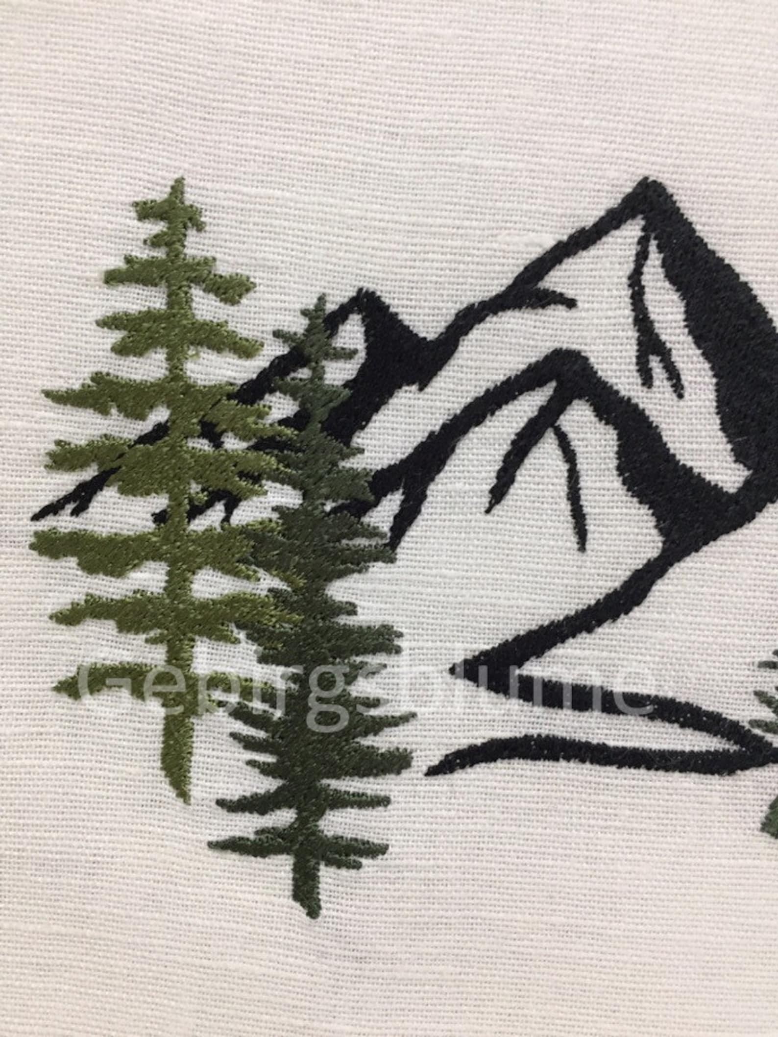 Forest Embroidery Mountains Embroidery Designs Instant - Etsy