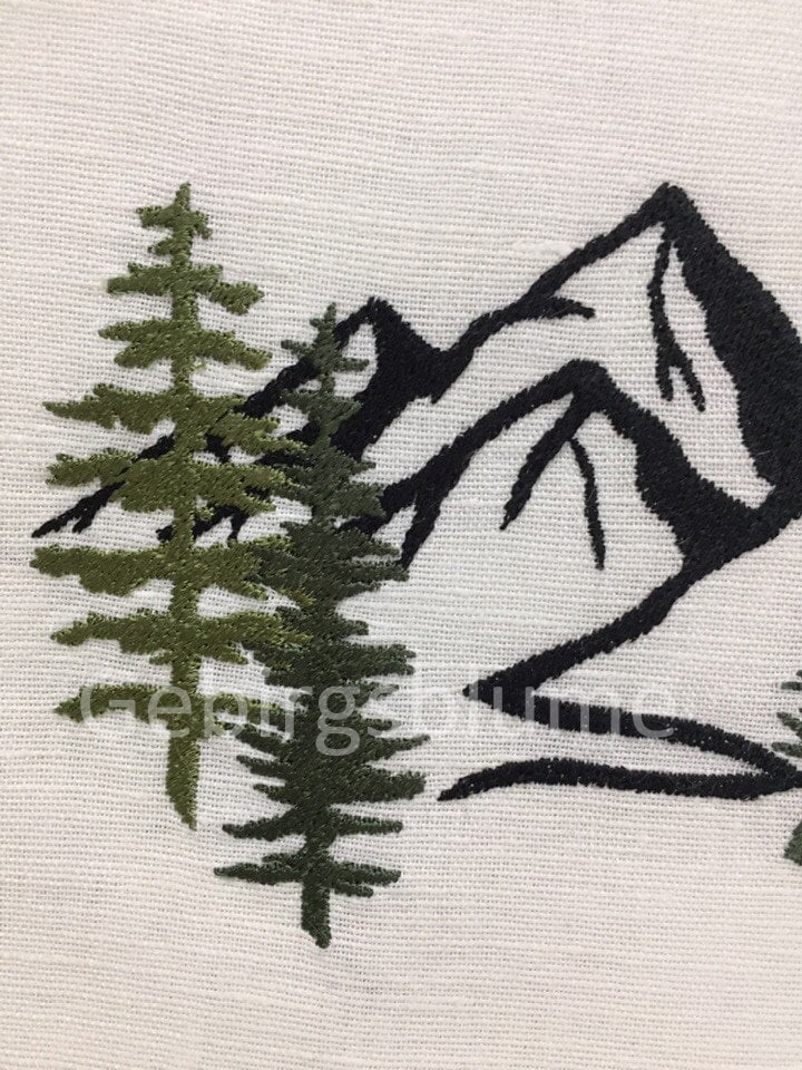 Forest Embroidery Mountains Embroidery Designs Instant - Etsy