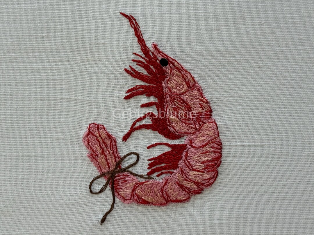 Shrimp Machine Embroidery Design Size H3.52*w2.33in - Etsy