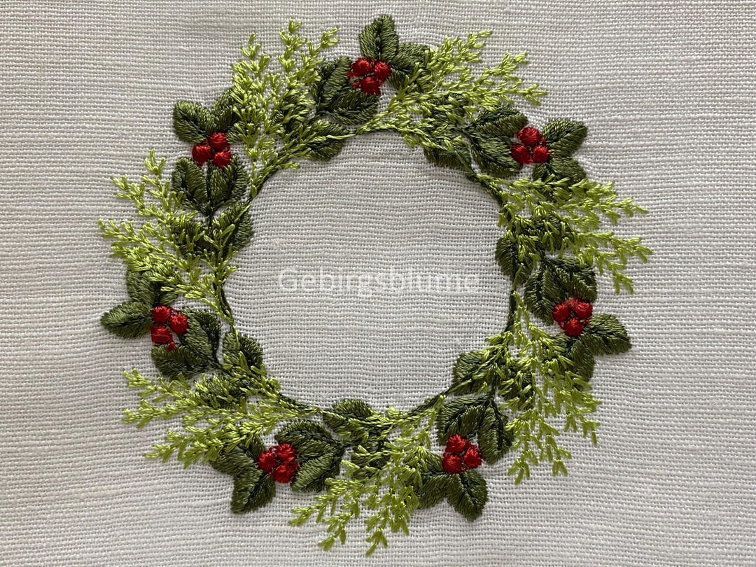 Christmas Wreath Machine Embroidery Design Size H3.34*w3.36in - Etsy