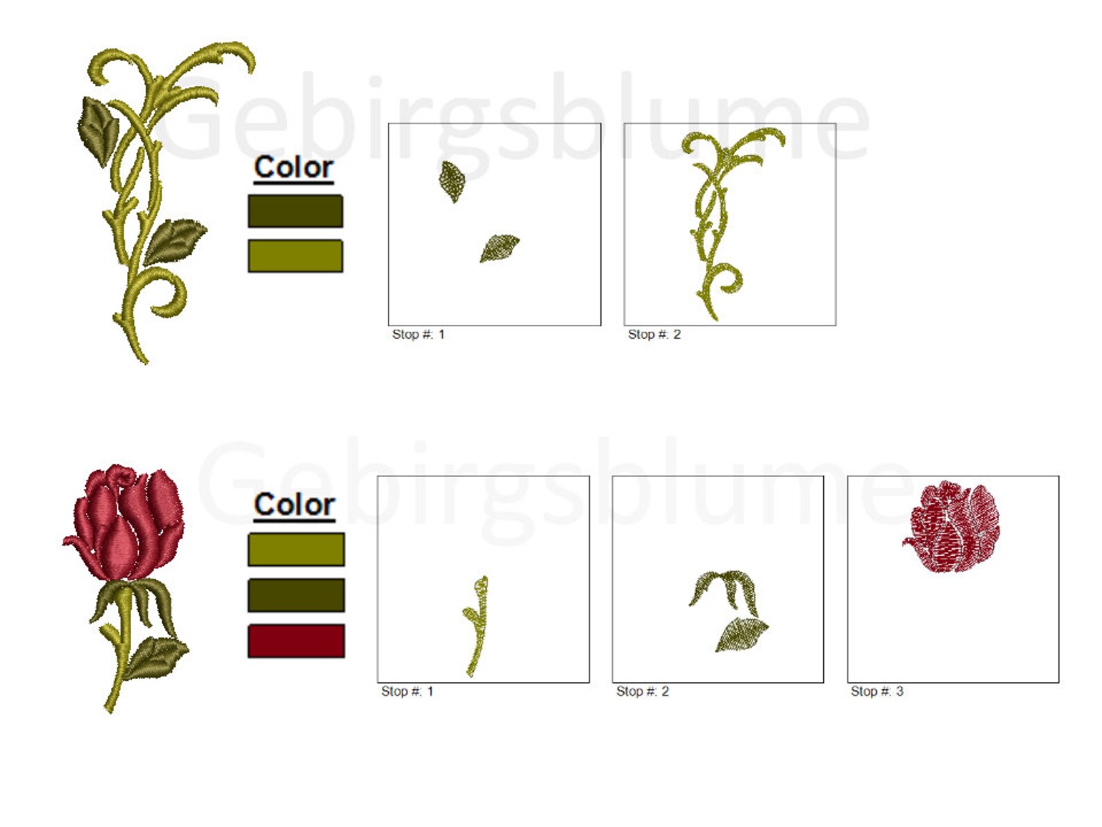 Mini Roses Embroidery Design Instant Download | Etsy