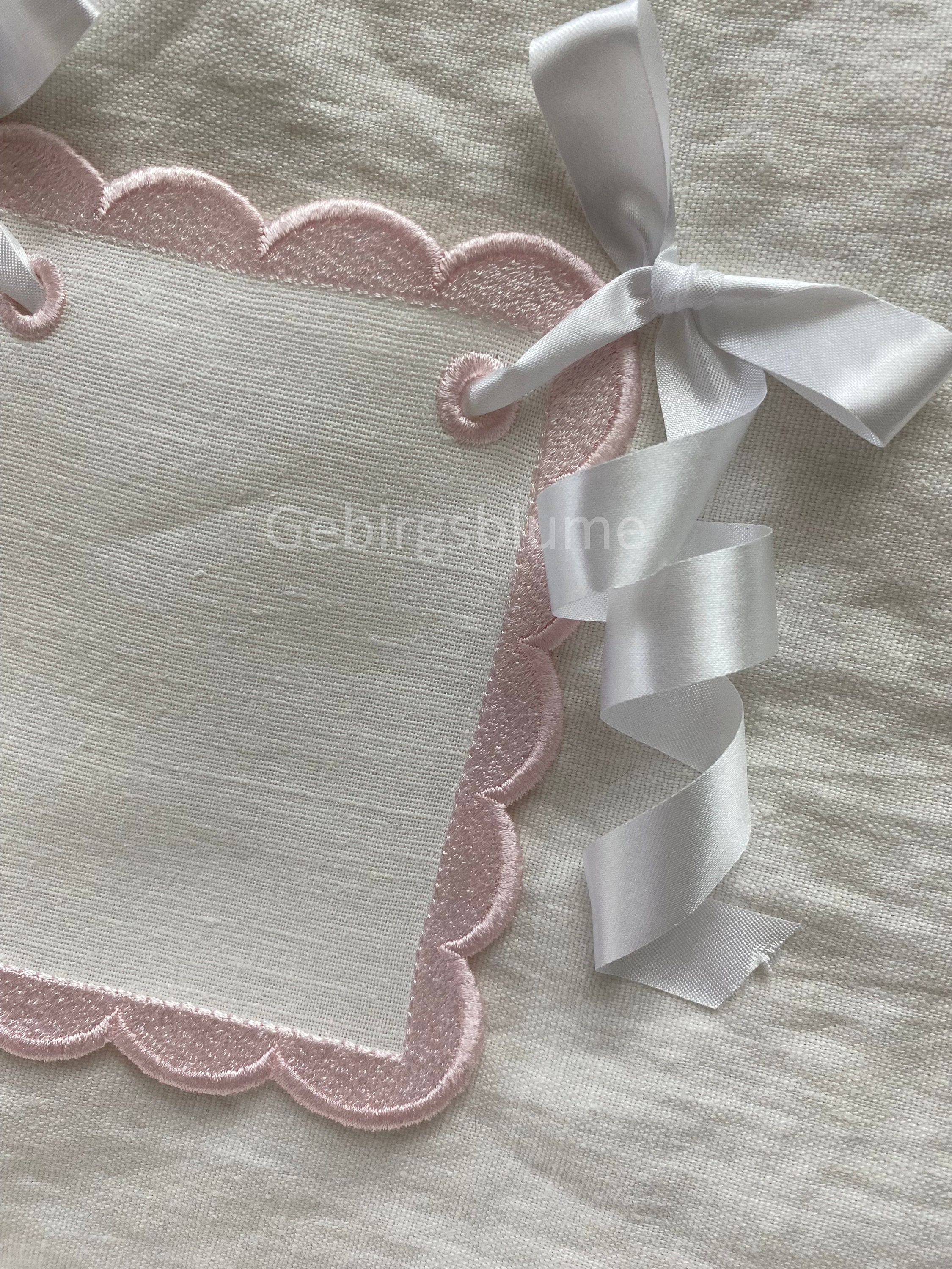 Bunting Banner Embroidery Scalloped Edge Birthday Banner Bunting Flag ...