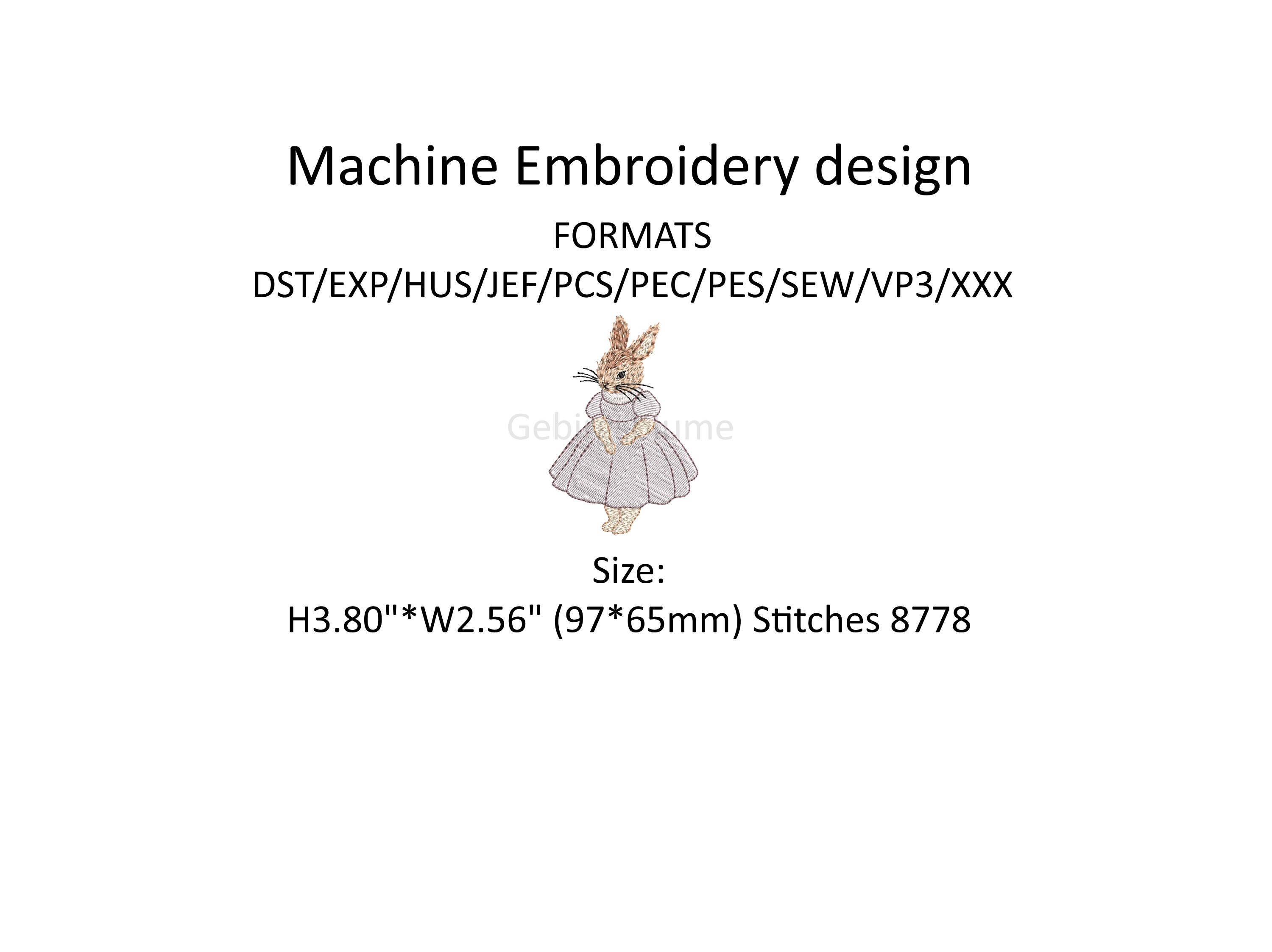 Rabbit Machine Embroidery Design ONE Size H3.80"*w2.56in - Etsy