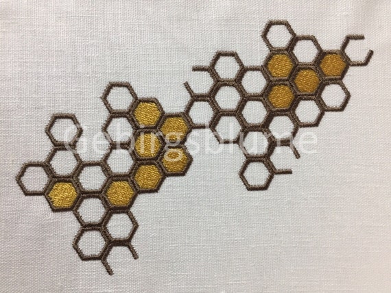 Honeycomb Embroidery Design Bee Honeycomb Embroidery File - Etsy