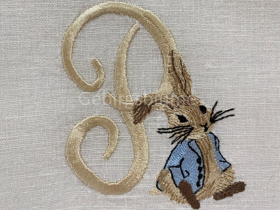 Peter Rabbit Alphabet Machine Embroidery Font One Size H3.6 Inch 26 ...