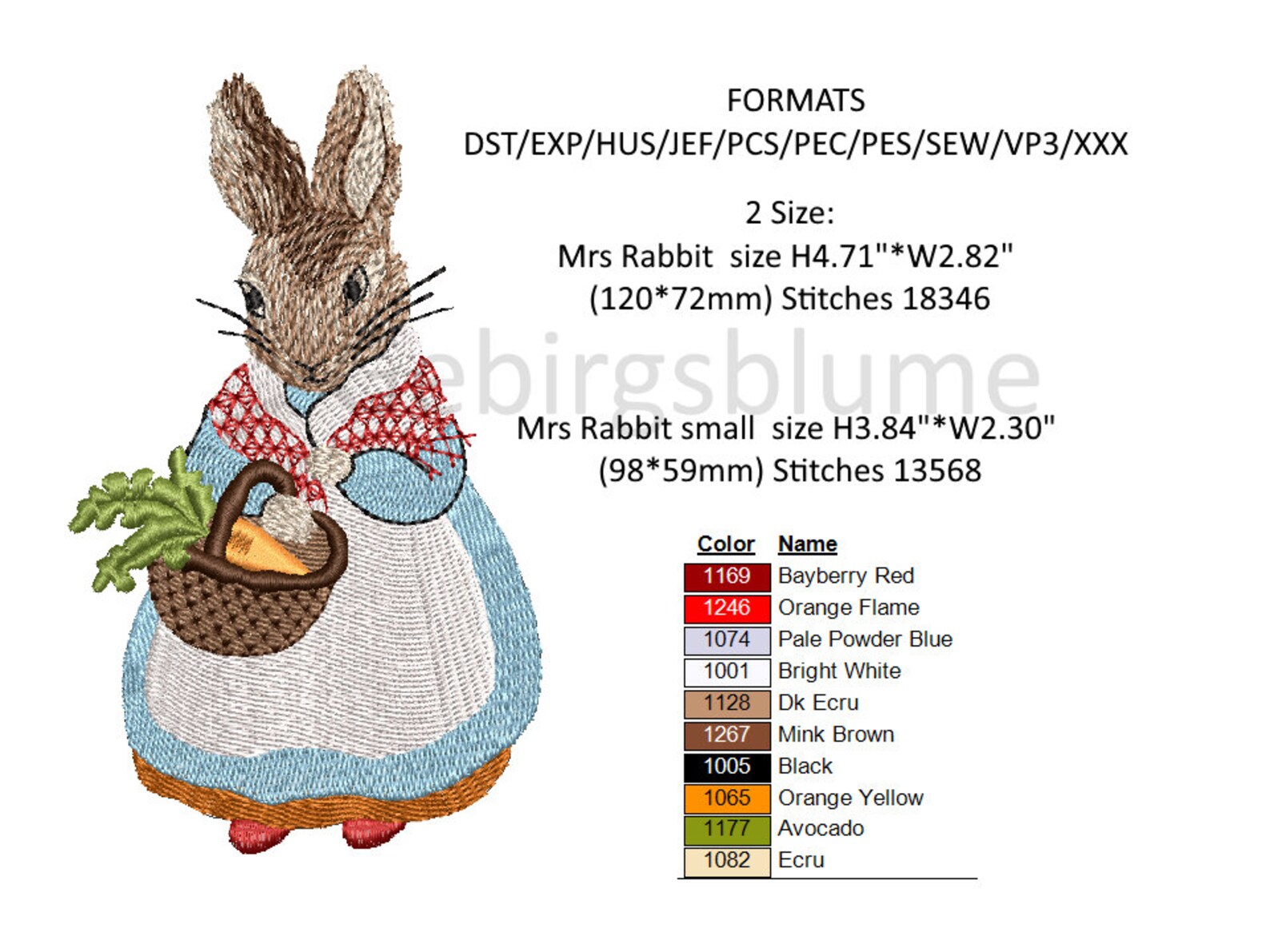 Easter Bunny Embroidery Design Happy Easter Bunny Mrs Rabbit - Etsy