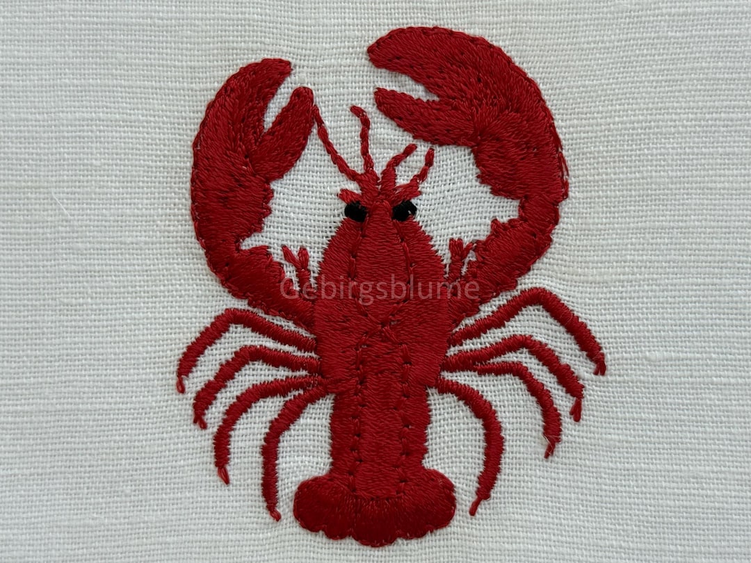 Lobster Machine Embroidery Design Size H2.57*w2.13in - Etsy