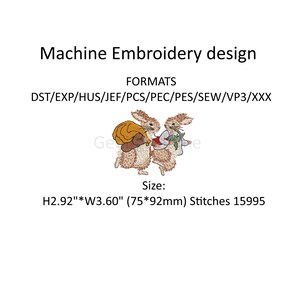 Rabbit Machine Embroidery Design ONE Size H2.92*w3.60in - Etsy