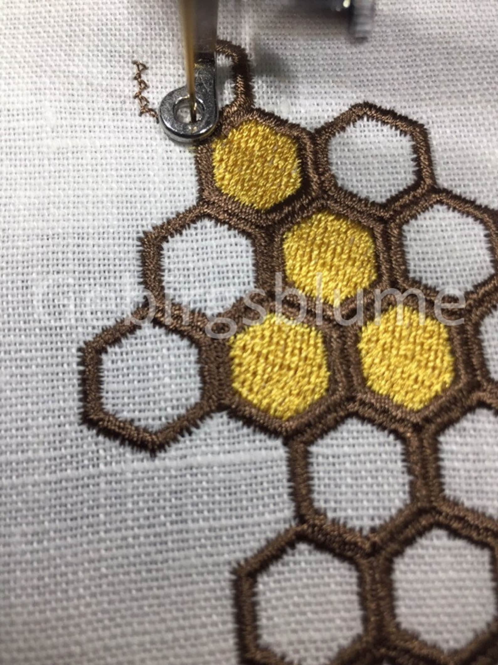 Honeycomb Embroidery Design Bee Honeycomb Embroidery File - Etsy