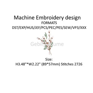 Willow Twig Machine Embroidery Design Digital File Size H3.48*w2.22in ...