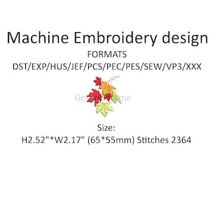 Maple Leaves Machine Embroidery Design ONE Size H2.52*w2.17in - Etsy
