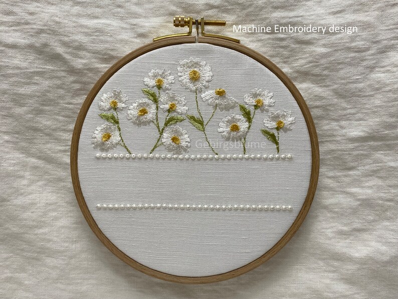Split Floral Frame Machine Embroidery Design Chamomile Embroidery ...