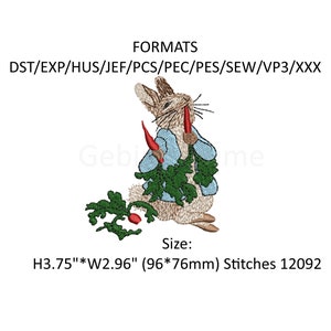 Easter Bunny Embroidery Design Peter Rabbit Machine Embroidery Design ...