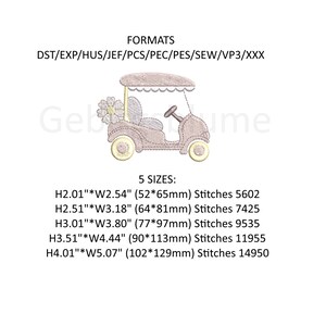 Scallop Golf Cart Embroidery Design 5 SIZES Machine Embroidery File ...
