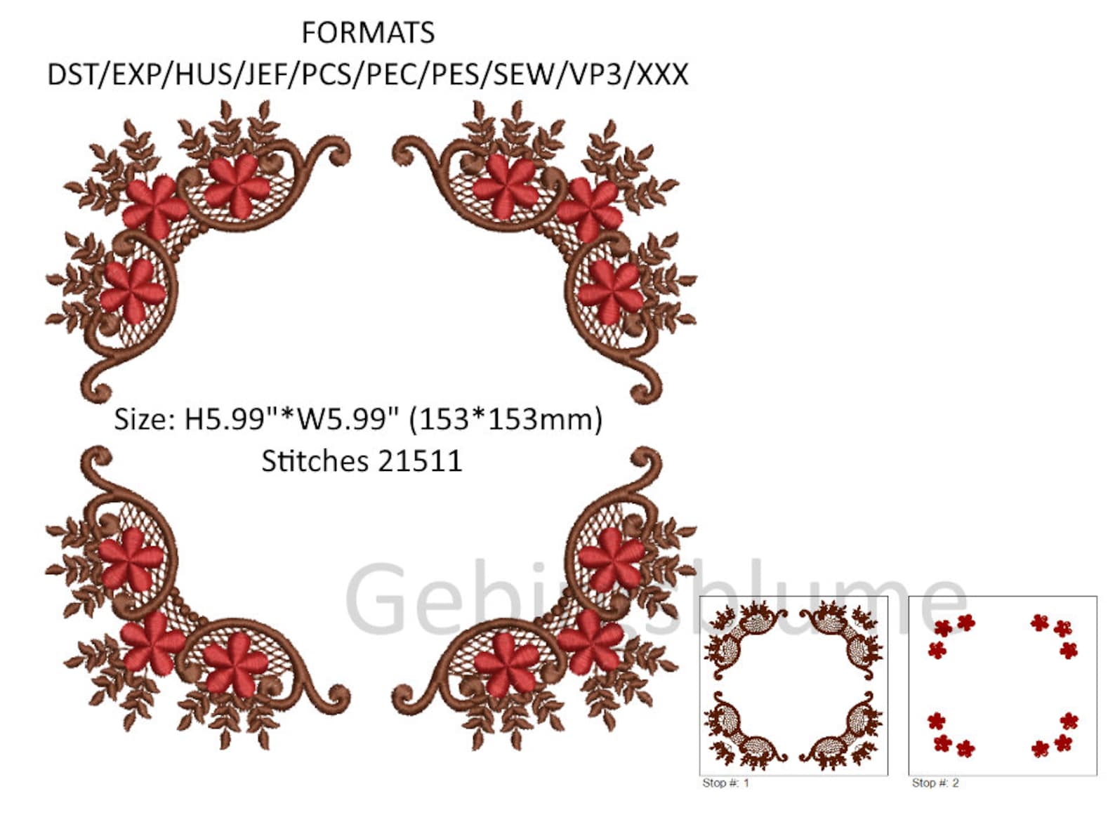 Frame Embroidery Designs Instant Download - Etsy