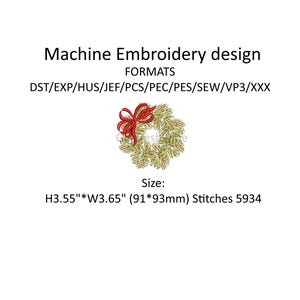 Wreath Machine Embroidery Design ONE Size H3.55"*w3.65in - Etsy