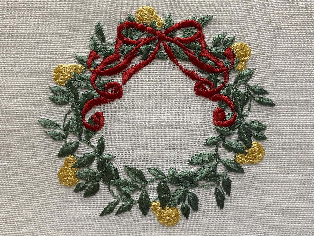 Christmas Wreath Machine Embroidery Design Size H3.50*w3.53in - Etsy