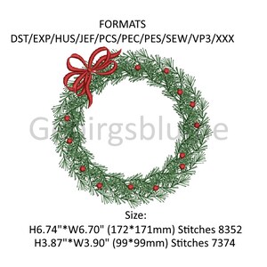 Christmas Wreath Embroidery Design Christmas Monogram Instant Download ...