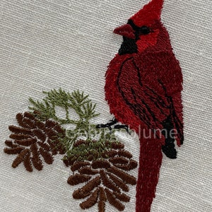Red Cardinal Embroidery Design Bird Embroidery Instant Download Digital ...