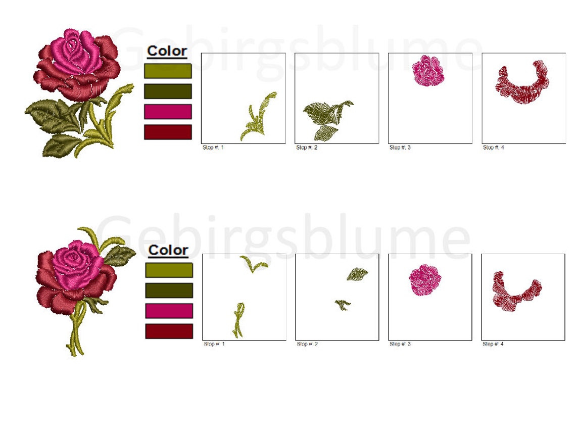 Mini Roses Embroidery Design Instant Download | Etsy