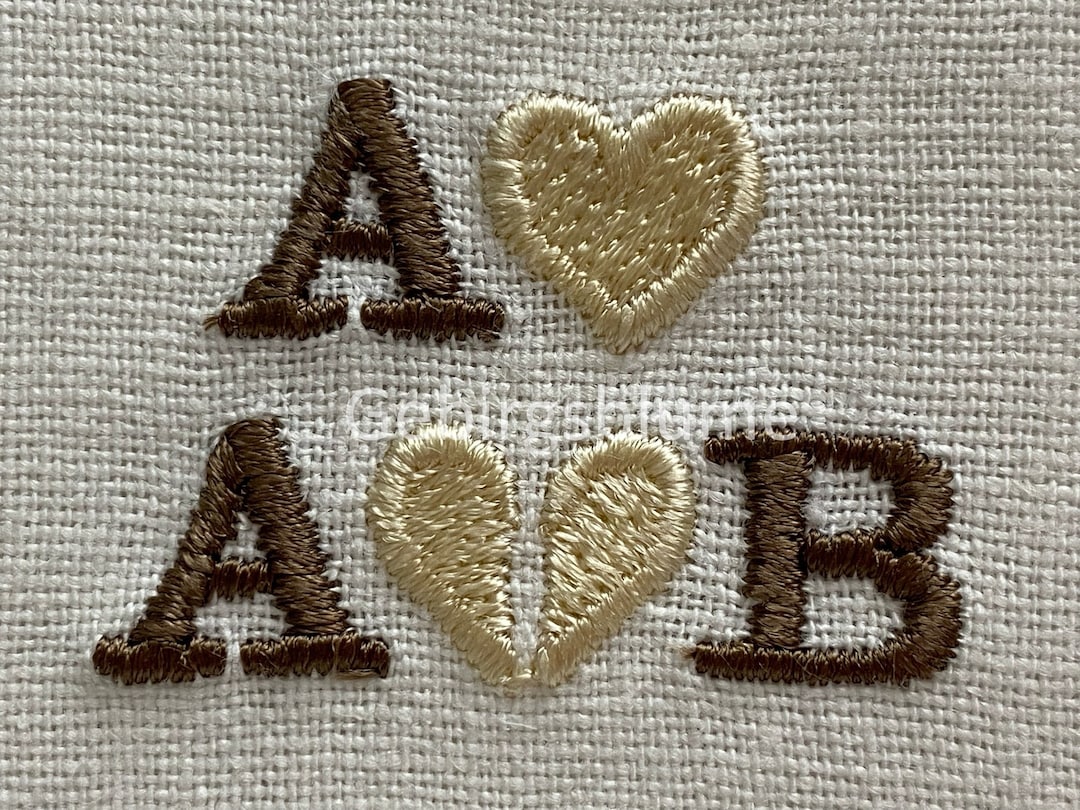 Mini Heart Alphabet Machine Embroidery Design Instant Download 26 ...