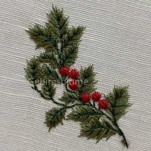 Mini Holly Machine Embroidery Design Holly Twig With Berries One Size ...