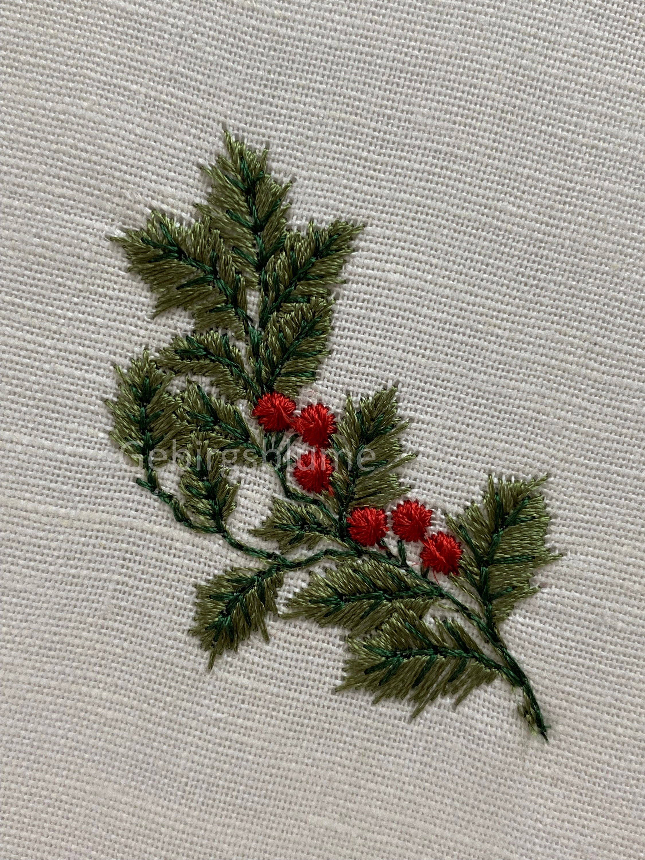 Mini Holly Machine Embroidery Design Holly Twig With Berries One Size ...