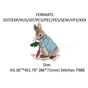Easter Bunny Embroidery Design Peter Rabbit Machine Embroidery Design ...