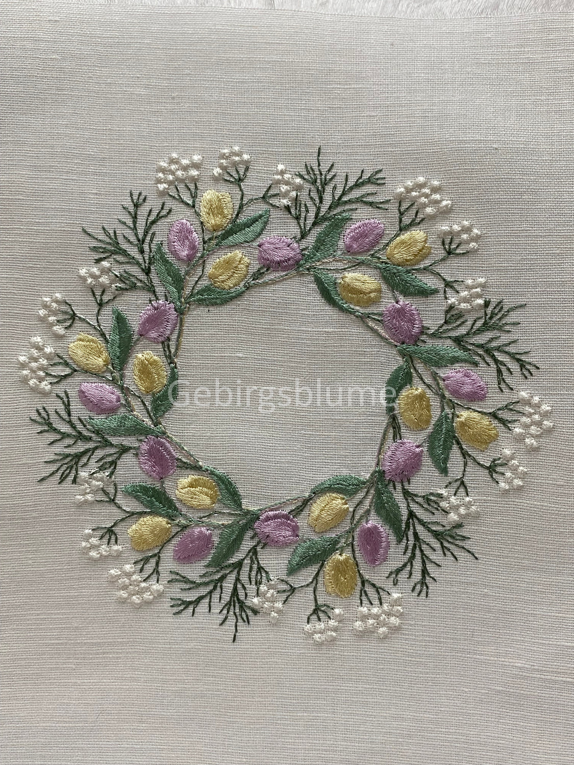 Wreath Machine Embroidery Design Tulip Embroidery Digital File Size H5 ...