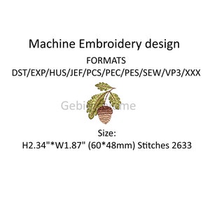 Acorn Machine Embroidery Design Autumn Embroidery H2.34*w1.87in - Etsy