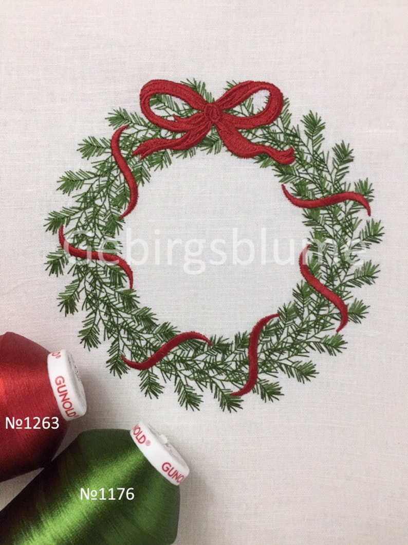 Christmas Wreath Embroidery Design Christmas Monogram Instant Download ...