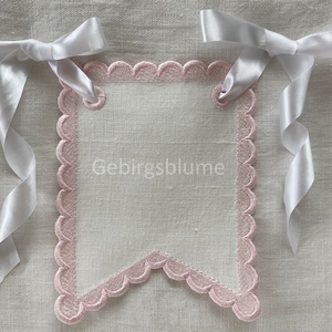 Bunting Banner Embroidery Scalloped Edge Birthday Banner Bunting Flag ...