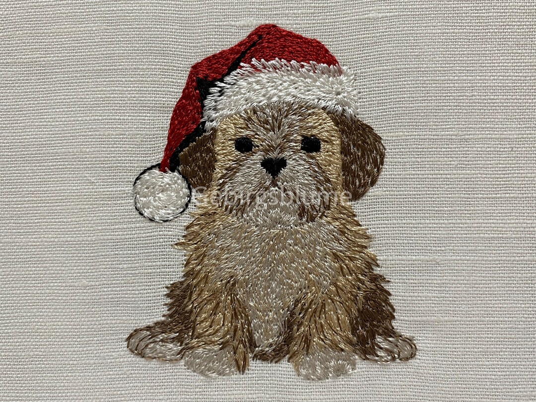 Christmas Embroidery Design Dog Machine Embroidery Design Instant ...