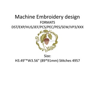 Acorn Machine Embroidery Design Autumn Embroidery H3.49*w3.56in - Etsy